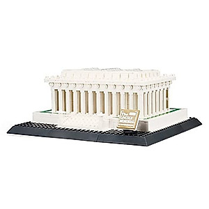 The Lincoln Memorial Building Blocks Toy Bricks Well Detailed Set Architecture Toy Gift for Adults and Teens Washington DC Bricks Modular Set with Memorial Sign Marker for Teens and Adults