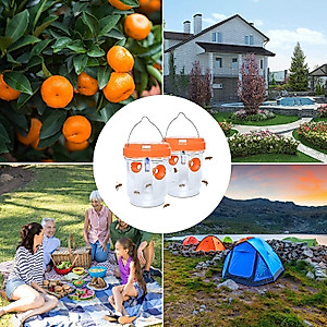 2 Pack Solar Wasp Traps Outdoor Hanging, Carpenter Bee Traps for Outside UV LED Light, Reusable Hornets Traps, Yellow Jackets Trap for Flying Insects