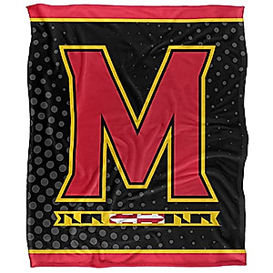 University of Maryland Blanket, 50"x60" Logo Dots Silky Touch Sherpa Back Super Soft Throw Blanket