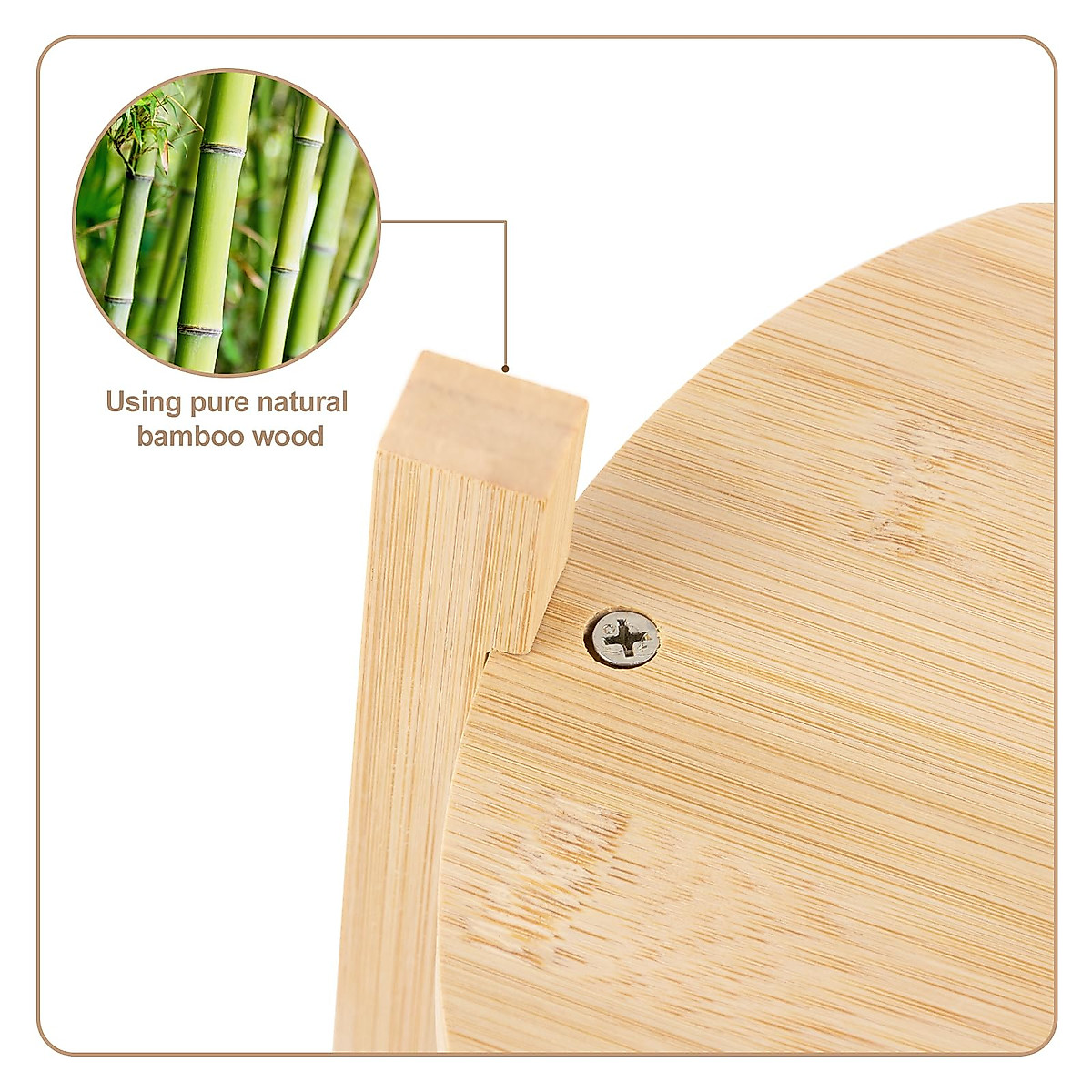 Ruizhihu Beverage Dispenser Stand Round Glass 𝗪𝗮𝘁𝗲𝗿 𝗗𝗶𝘀𝗽𝗲𝗻𝘀𝗲𝗿 𝗦𝘁𝗮𝗻𝗱 Bamboo Wood Drink Dispenser Stand Fits 6-8 Inches Diameter of Drink Stand Beverage Dispenser Stand Only