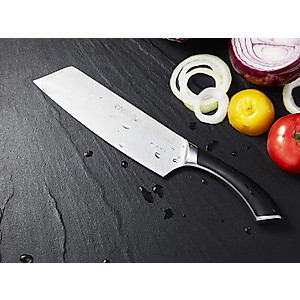 WELLSTAR Kiritsuke knife, Nakiri Vegetable Cleaver Kitchen Knife – Razor Sharp Forged German Stainless Steel Blade, Ergonomic Full Tang Handle, Multipurpose Use for Home Restaurant – Gift Box