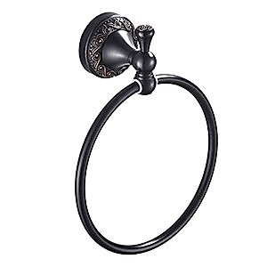 Black Towel Holder Black Towel Ring Towel Rack Black Vintage Black Bronze Brushed Towel Ring Round Black Towel Rack