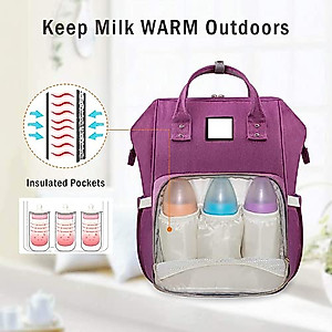 'Diaper Bag Backpack Bag Baby Bags for Mom and Dad Maternity Diaper Bag with USB Charging Port Stroller Straps Thermal Pockets,Water Resistant', Black, L