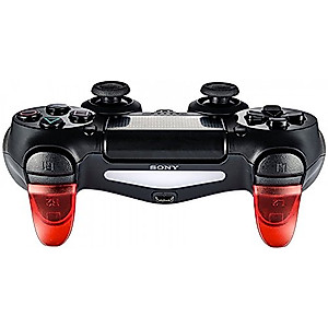 1 Pairs L2 R2 Trigger Extenders Buttons for PlayStation 4 PS4 PS4 Slim Pro JDM-030 Controller （Transparent Red）