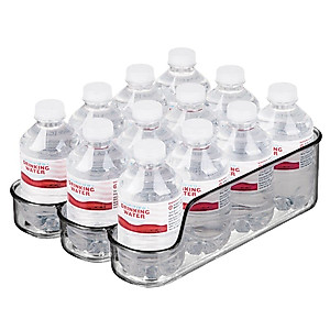 mDesign Small Plastic Kitchen Storage Divided Bin for Child/Kids Supplies - 3 Compartments to Organize Baby Food Jars, Pouches, Bottles, Sippy Cups, Cans, Pacifiers, Shampoo - Smoke Gray