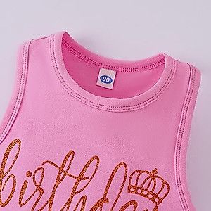 LYSMuch Kids Toddler Baby Girls Birthday Outfits Princess Vest Long Sleeve Shirt Mesh Bubble Tutu Skirt Set (A-Pink-Sleeveless, 3-4 Years)