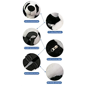 WYIKE Casual Animal Backpack Panda Backpack Cartoon Plush Small Backpack (White/Black-1)