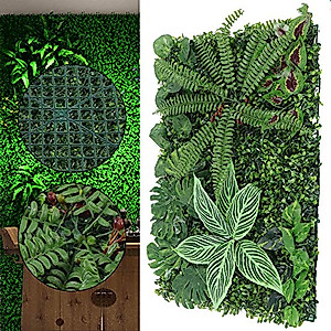 Artificial Hedges Panels, Greenery Wall Backdrop Topiary Hedge Plant Panels, 12PCS 23.62" x 15.75" x 1.57" Boxwood Ivy Privacy Fence Screening, UV Protected Faux Greenery Mats (Spring Mix Style#B)