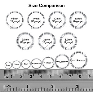 FUNLMO 20g Nose Rings Hoop Surgical Steel Cartilage Rook Daith Tragus Earrings Anti-Tragus Earring Hoop Nose Rings Lip Rings 5mm Septum Clicker Ring 5Pcs