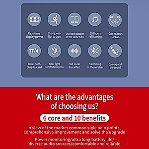 Cloudro Wireless Bluetooth Headset Neck-Mounted Earbuds - Built-in Microphone Wireless Waterproof Headset Semi-in-Ear Bluetooth Headset - Home Office Outdoor Sports Work Out Game Running Use, Black