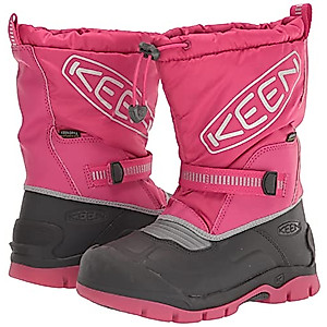 KEEN Snow Troll Insulated Waterproof Pull On Winter Boots, Fuchsia Purple/Silver, 2 US Unisex Big Kid