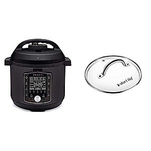 Instant Pot Pro 10-in-1 Pressure Cooker (8QT, 0) and Tempered Glass Lid (10.2-In, 8-Qt)