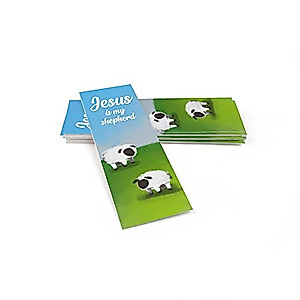 Jesus is My Shepherd, Psalm 23:2, Bulk Pack of 25 Christian Bookmarks for Kids, Childrens Bible Verse Book Markers, Sunday School Prizes with Memory Verses, Scripture Gifts for Kids & Youth