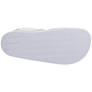 adidas Women's Adilette Sandal Slide, White/Champagne Metallic/White, 9