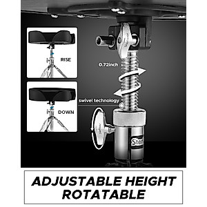 Starfavor Drum Throne Height Adjustable Padded Seat Drum Stool Saddle Drum Seat, with Double Braced Anti-Slip Feet Swivel Drum Chair for Adults, Motocycle Style, ST-500