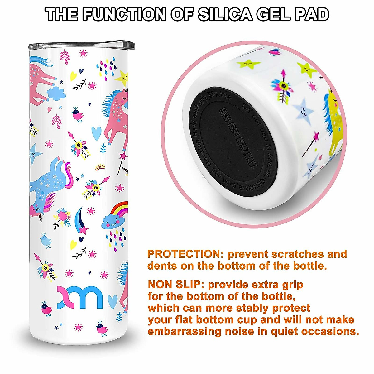 XccMe Rubber bottoms for sublimation tumblers,24 PACK Protective AntiSlip Silicone Bottom with 3M Adhesive for Wine Tumblers,Skinny Tumblers,Mason Jars 12oz/15oz/17oz/20oz/30oz Black (56mm)