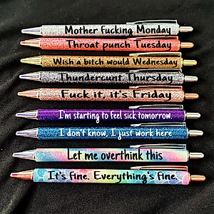 Mementofor Motivational Badass Pen Set, Funny Pens Swear Word Daily Pen Set for Women, Motivational Pens For Badass Babes, Inspirational Pens Funny, School Office Home Funny Office Gifts (A)