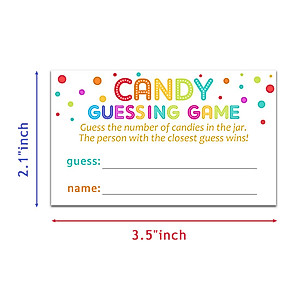 Yangmics Direct 60 Candy Guessing Game Cards - Guess How Many in the Jar Game Tickets-Baby Shower Party Collection