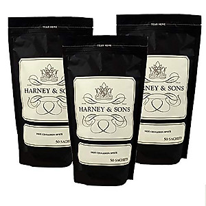 Harney & Sons Hot Cinnamon Spice Sachet, 3 pack (150 sachets total)