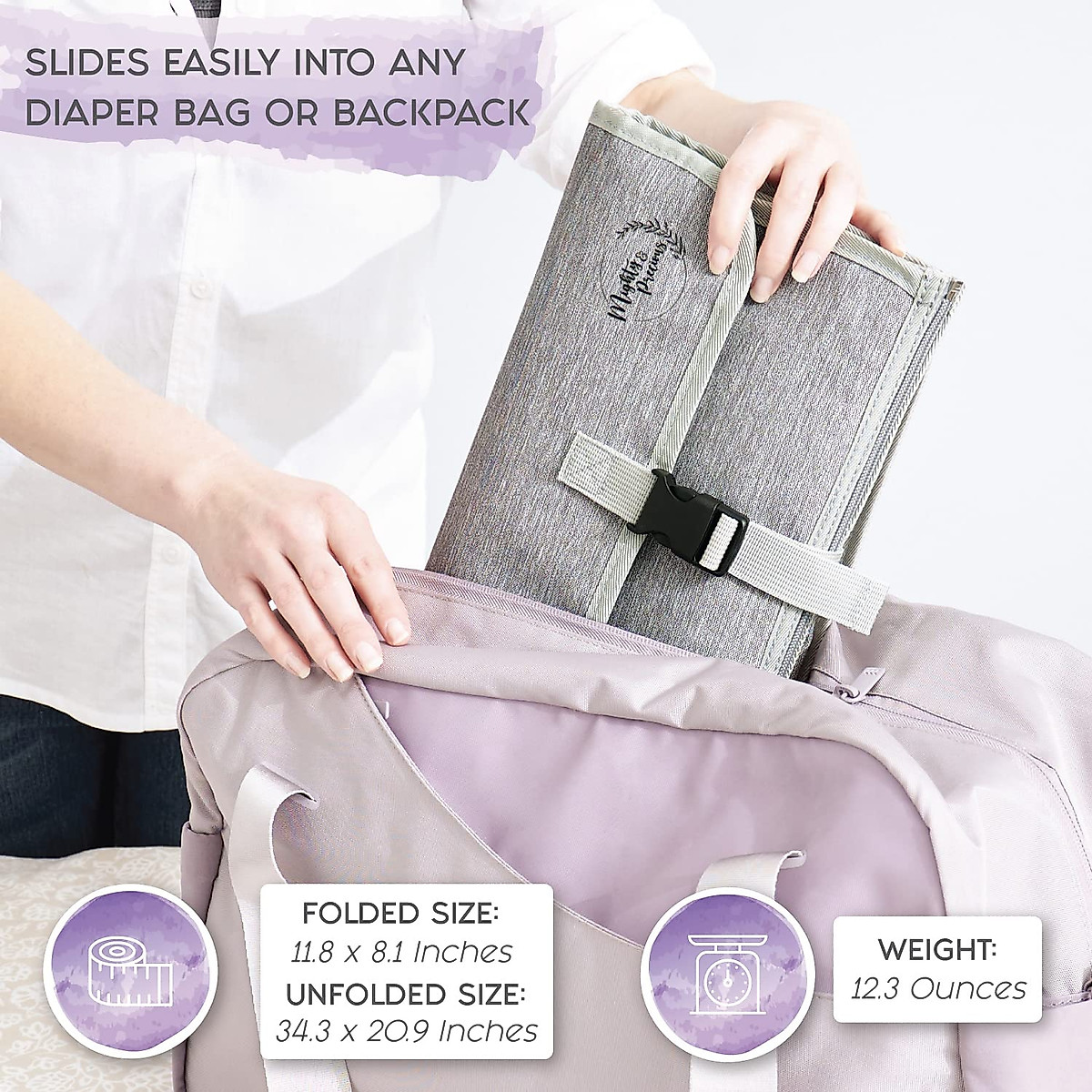 OSHOOM Baby Changing Pad Portable Waterproof Diaper Changing Pad Ideal for Travel