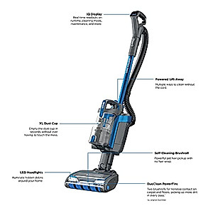Shark Vertex Pro Powered Lift-Away Cordless Vacuum with IQ Display, DuoClean PowerFins, Includes Crevice Tool, Pet Multi-Tool & Anti-Allergen Dusting Brush, 60min Runtime, Electric Blue