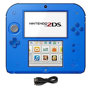 Nintendo 2DS 2 Items Bundle:Nintendo 2DS-Electric Blue 2 w/Mario Kart 7 Console and USB Sync Charge USB Cable