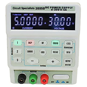 0-30V 0-5A Digital Program-Controlled Switching DC Power Supply - Variable Voltage & Current Converter - AC/DC Adapter - LED Display - Over Voltage & Current Protection - Ideal Charger & Plug Station