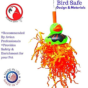 Bonka Bird Toys Halloween Ducks 8" x 3.50", Medium Parrot Chew Preen Spooky Cage Toy, Conure, Quaker, Cockatiel, and Similar (2958 Bat Duck)