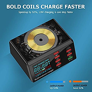 FUHAOXUAN 8-Port USB Fast Charger 100W USB hub Fast Charging Station Compatible with All Phone iPhone 11/11 Pro / 11 Pro Max iPhone X/XR/XS/XS Max iPhone 8/8 Plus