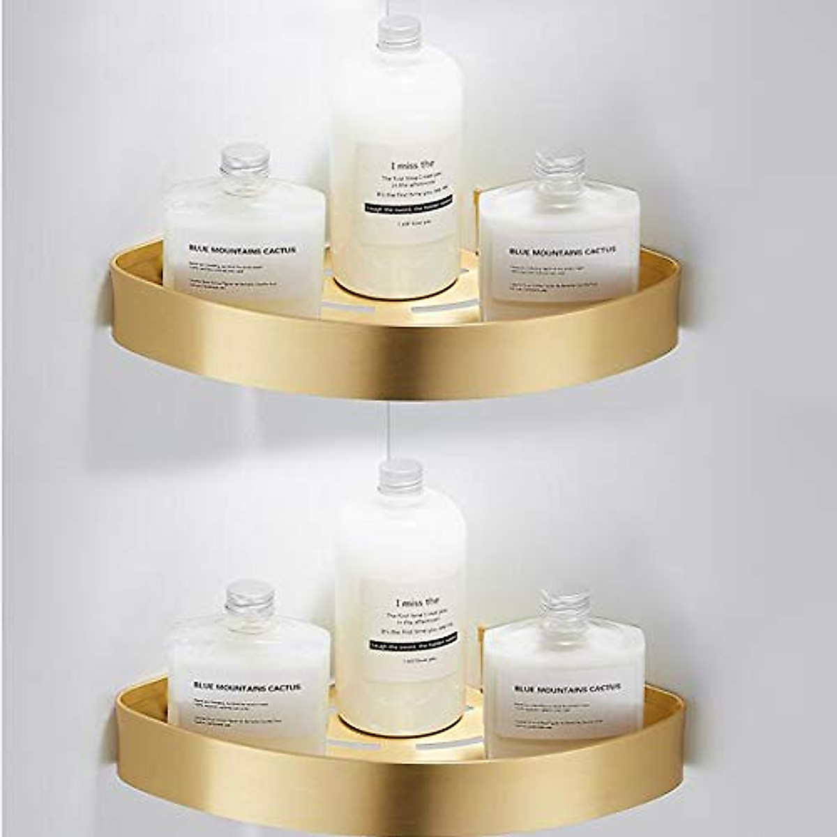 M.M.A Corner Shelf Wall Mounted Aluminum Bathroom Soap Dish Bath Shower Shelf Brushed Gold Bath Shampoo Holder Basket Holder