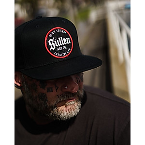 Sullen Men's Tattoo Lifestyle Factory Snapback Adjustable Hat (Black/Red)