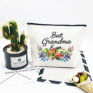 Charmoly Grandma Gifts Best Grandma Ever Makeup Bag Mother's Day Gifts Grandmother Birthday Gifts Nana Gift for Mom from Granddaughter