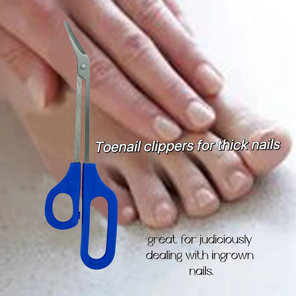 Nail Clippers, Long Handled Toenail Scissors Clippers for Seniors Thick Toenails Ingrown Toenail Clippers,8 Inch Toe Nail Clippers Adult Thick Nails Long Handle - Finger Scissor 2pc