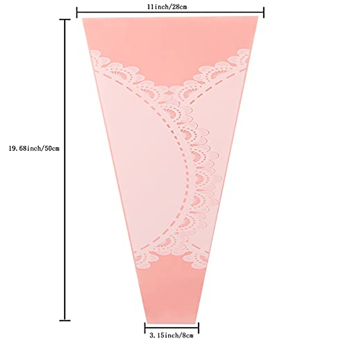 Flower Wrapping Paper Cellophane Bags for Bouquets Rose Sleeve Birthday Holiday Wrap 20pcs L-Pink