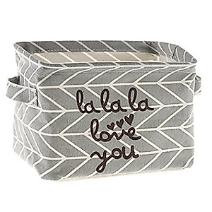 Lannu Canvas Storage Bins Organizer Toy Basket Classical Black and White Fabric Cloth Home Decor,Small,Set of 4