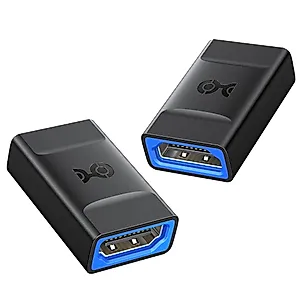 Cable Matters 2-Pack 8K@60Hz HDMI 2.1 Coupler with HDR 48 Gbps (8K HDMI Extender, 4K@240Hz HDMI Coupler Female to Female, HDMI Female to Female Adapter) in Black