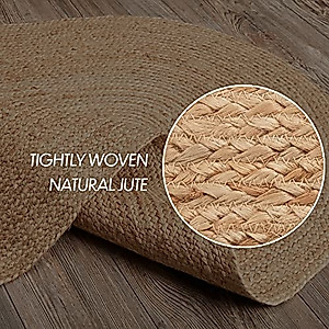 VHC Brands Oval Jute Fiber Welcome Mat, Non Slip Area Rug, Natural, 20x30