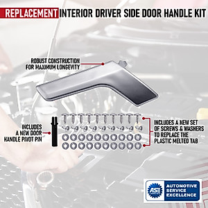Interior Mercedes Door Handle Kit - Front Left or Rear Driver Side - Inner Handles Fit Mercedes-Benz Vehicles - W204, X204 C230, C250, C300, C350 - 2047201171, 2047201763, 2047202663 - Matte Silver