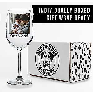 Personalized 16oz Photo Picture Print Stemmed Wine Glass - New Mom Gifts, Unique Gift for Mother's Day, Postpartum Gifts, Women After Birth, First Time Mom and Dad, New Parents, Her Mama Mommy, Baby