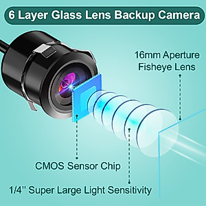 Reverse Backup Camera, Rear View Camera Wide Angle View Universal Car Camera CVBS Rear Front Camera for Cars, SUVs, RVs, Vans