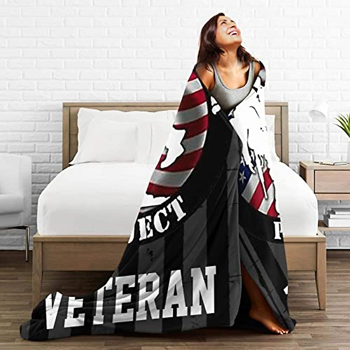WANGLONG Us-Wounded-Warrior-Project Throw Blanket Fleece Blanket Bed Sofas Warm Throw Blanket All Season Warm 80"X60" Blanket