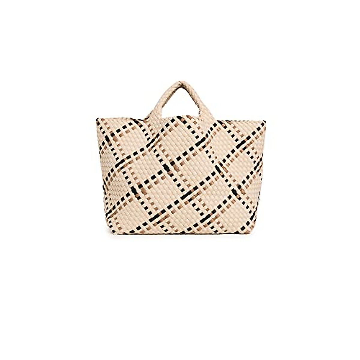 Naghedi Women's St Barths Plaid Large Tote, Sable, One Size