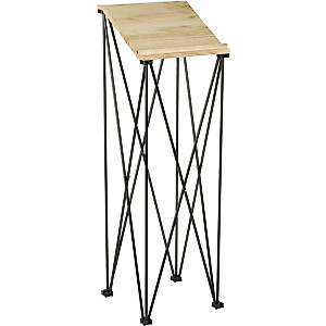 Portable Folding Lectern, Angled Top, Carrying Bag (Birch Wood and Metal)