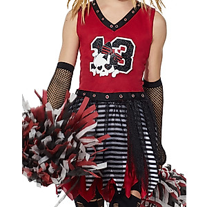 Spirit Halloween Kids Zombie Cheerleader Costume - XL | Cheerleading Uniform | Creepy Cheerleader Dress | Red and Black Cheer Skirt | Undead Cheerleader Outfit