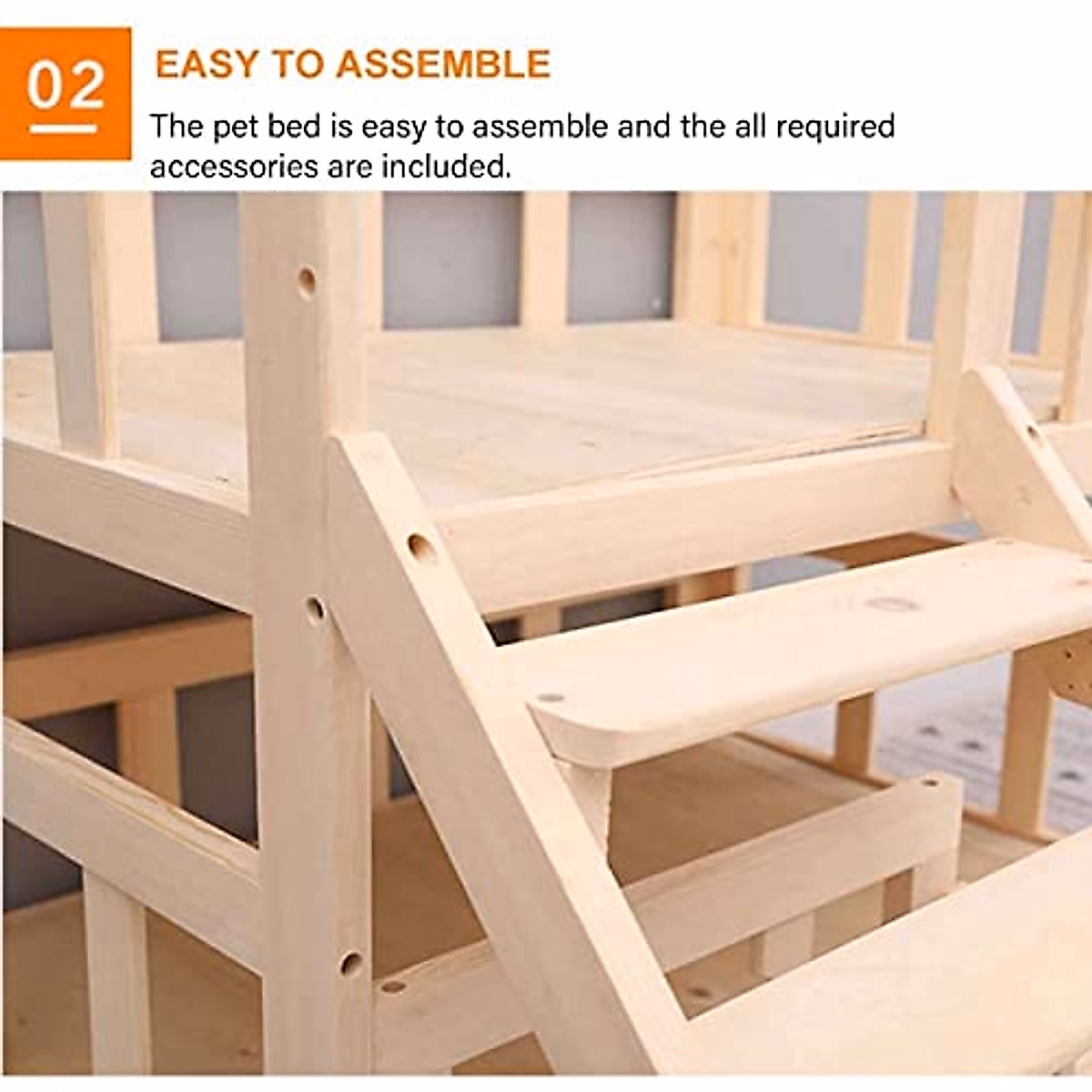 ZAQI Raised Dog Bed,Wood Elevated Dog Bed Extra Large,Outdoor Chew Proof Pet Cooling Mat for Sleeping,Waterproof Dog Cot Raised Off Ground (Size : X-Large)