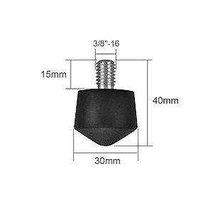 Foto&Tech Universal Anti-Slip 3/8" Rubber Foot Spike Compatible with Andoer Benro Gitzo Induro Kingjoy Manfrotto Weifeng RRS 3/8"-16 Thread Tripod Monopod on Smooth Uneven Surface 30mm x 40mm (3 PCS)