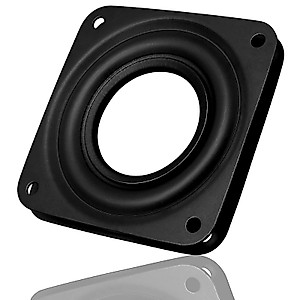 4 Pcs 3 Inch Square Rotating Bearing Plate, 150lbs Capacity Turntable Bearing Swivel Plate for Serving Trays, Kitchen Storage Racks, Makeup Holder - 5/16-Inch, Thick Black