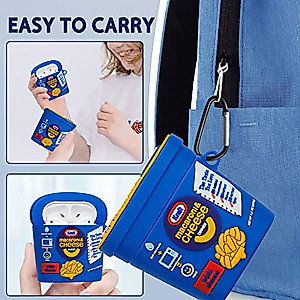 Lupct for Airpods 2/1 Case Cute Cartoon Silicone Fashion Food Design for Apple Air Pods Cover for Kids Girls Boys Shell Funny Fun Cool Unique Stylish Soft Protective Cases for AirPods 1&2(Blue Cheese)