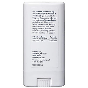 CeraVe Sunscreen stick spf 50 | 0.47 ounce | mineral sunscreen for kids & adults | fragrance free , 0.47 Ounce