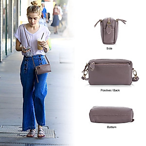 Phenas Small Leather Crossbody Bag CellPhone Purse Mini Shoulder Handbag with Wristlet Clutch Purse for Women Girls